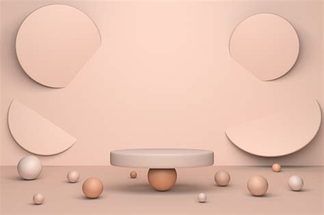 연단과 베이지 추상 적 최소한의 장면 3d 렌더링 기하학적 모양입니다 화장품배경 0명에 대한 스톡 사진 및 기타 이미지 0명 3차원 형태 갈색 Istock