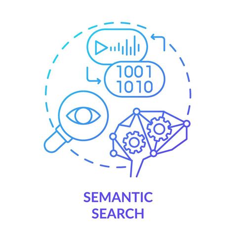 semantic search blue gradient concept icon relevant and appropriate