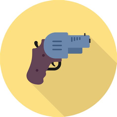 Revolver Flat Long Shadow Icon Vector Art At Vecteezy