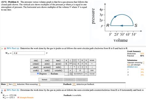 Solved 11 Problem 4 The Pressure Versus Volume Graph Is Chegg Com