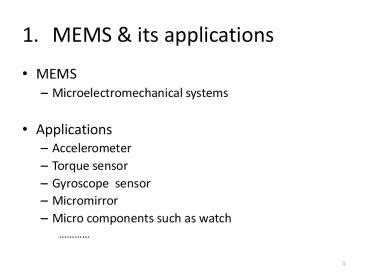 PPT MEMS PowerPoint Presentation Free To View Id 1253b2 NDVkZ