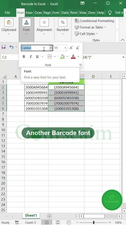 Create Barcode In Excel Exceltech Youtubeshorts Exceltips