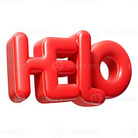 Alluring Organic Bold Sans Serif Hello In Bright Red Clean Lines Flat Color Scalable Design