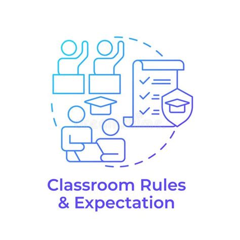 Classroom Rules And Expectation Blue Gradient Concept Icon Stock