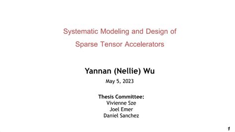 Systematic Modeling And Design Of Sparse Tensor Accelerators Nellie Wu