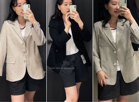 미쏘 여자 블레이저 자켓 코디 면접 정장으로도 착용 가능 네이버 블로그