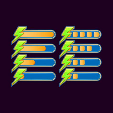Premium Vector Set Of Funny Casual Energy Progress Bar For Game Ui Asset Elements