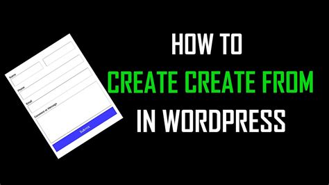 How To Create Contact Form In Wordpress Wordpress Tutorial For