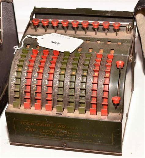 128 Todd Visible Adding Machine 9 Key Last Patent Da Nov 10 2012