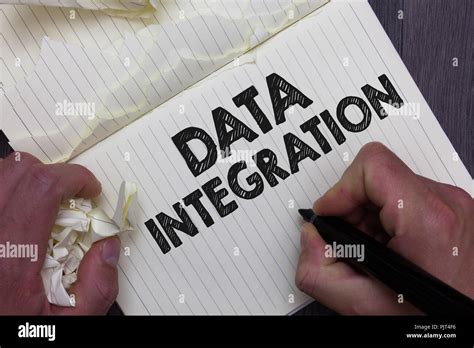 Text Sign Showing Data Integration Conceptual Photo Combination Of Technical And Business