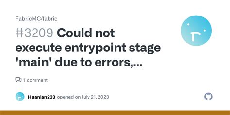 Could Not Execute Entrypoint Stage Main Due To Errors Provided By