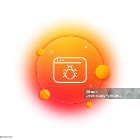 바이러스 방지 아이콘입니다 바이러스 바이러스 백신 사이트 서버 전화 및 Pc의 보호 유리 형태가있는 그라디언트 흐림 버튼 맑은 유리 디자인 3가지 개체에 대한 스톡 벡터