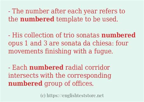 Use In Sentence Of Numbered Englishteststore Blog