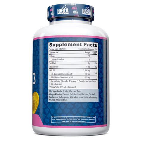 Omega 3 1000mg / 100 Softgels - hayalabs.es