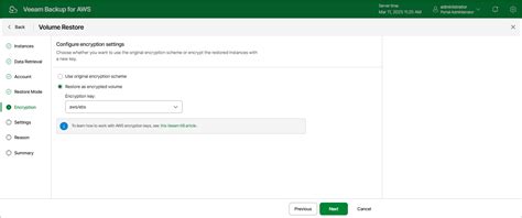 Step Enable Encryption Veeam Backup For AWS Guide