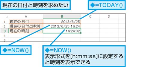 Excelで現在時刻を取得・表示する