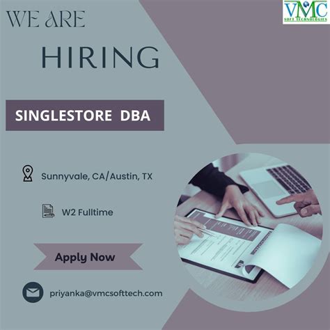 Vmc Soft Technologies Inc On Linkedin Singlestoredba Dba Databaseadministrator Database