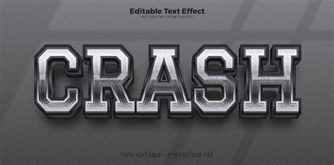 Premium Vector Crash Editable Text Effect In Modern Trend Style