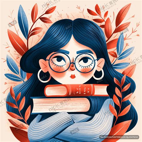 Ai创作图插画人物戴眼镜女孩 插画女孩教育文化 读书女孩插画 认真读书的女生 眼镜女孩插画 认真看书的女孩 知性读书女人女性图案 手绘女孩读书 卡通戴眼镜的女生 勤奋学习插画 读书的女孩卡通