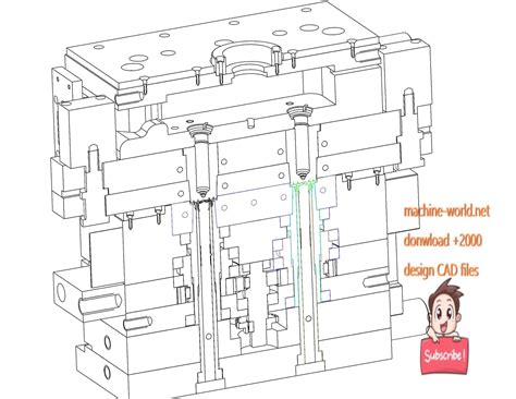 Industrial 3d Model Thread Injection Mold Machine World