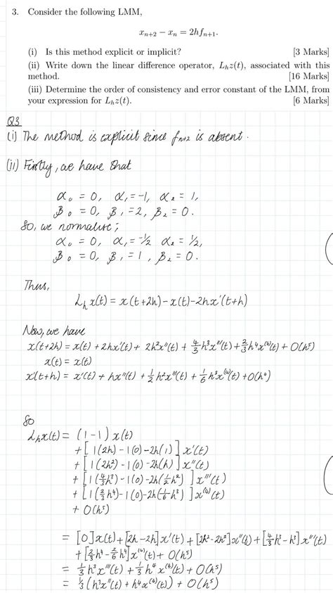 Linear Multistep Method Question Can Someone Please Check This For Me Raskmath