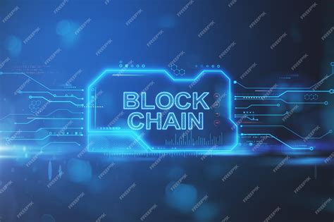Premium Photo Creative Blockchain Hologram On Blue Background Cryptocurrency And Finance