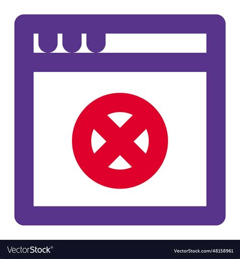 Site Window Displaying Error From Server Breach Vector Image