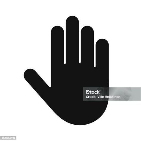 플랫 스타일 간단한 손 금지 버튼 아이콘 모양입니다 중지 아니 하지 마십시오 하지 로고 기호 기호 벡터 일러스트 이미지입니다 격리 된 흰색 배경입니다 가득 찬에 대한 스톡