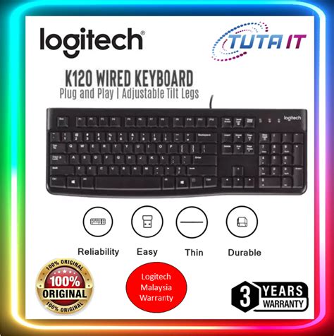 Logitech K120 Usb Wired Keyboard 920 002582 Logitech Malaysia Stock With Local Warranty Lazada