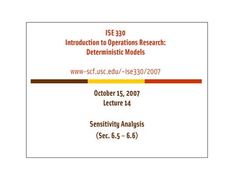 introduction to operations research deterministic models fall 2007
