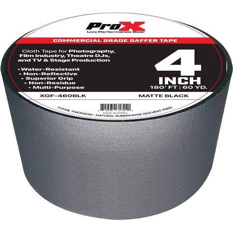 Prox Commercial Grade Gaffer Tape 4 X 60 Yd Black Xgf 460blk
