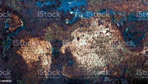 베이지 색 갈색과 파란색 반점 녹슨 철의 추상 그런 지 질감 0명에 대한 스톡 사진 및 기타 이미지 0명 가득 찬 갈색 Istock