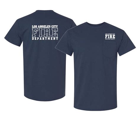 Los Angeles City Fire Department Uniform T Shirt With Pocket Navy
