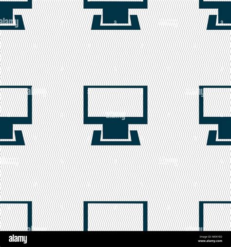 Computer Widescreen Monitor Sign Icon Seamless Abstract Background With Geometric Shapes