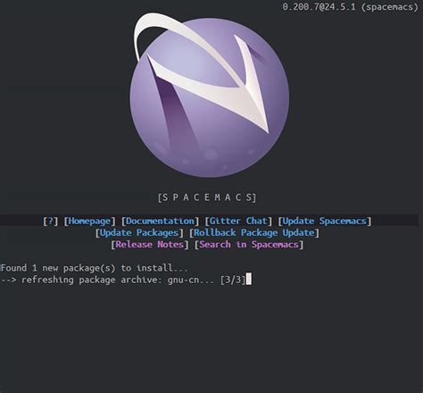 Spacemacs启动时如何不“refreshing Package”、“important Notes”等信息 Spacemacs