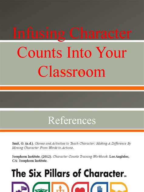 Infusing Character Counts Into Your Classroom Pdf