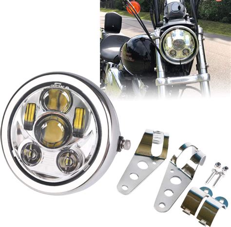 Riasdy 5 3 4 5 75 Inch Led Motorcycle Round Headlight With