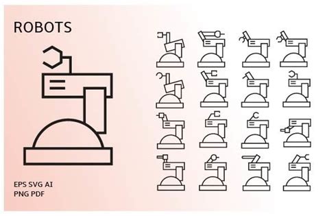 Robotic Arm Icons Vector Set Graphic By Designfour · Creative Fabrica