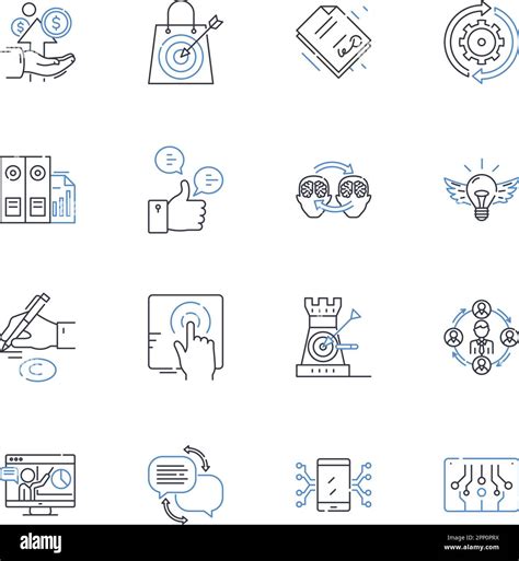 Business Agreement Line Icons Collection Contract Partnership Deal