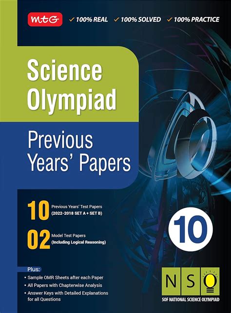 Buy Mtg Science Nso Olympiad Previous Years Papers With Mock Test Papers Class 10 Sample Omr