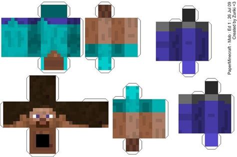 Как сделать Стива из майнкрафта из бумаги распечатать шаблон и склеить фигурку 3 д в 2025 г