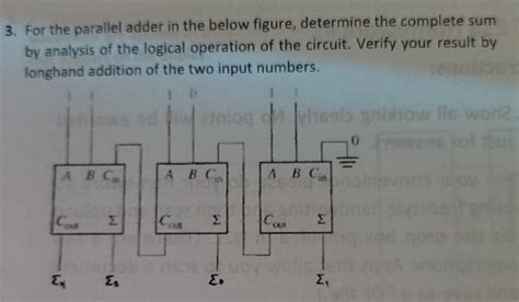 solved 3 for the parallel adder in the below figure