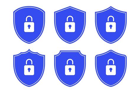 Premium Vector Shields With Locks Set