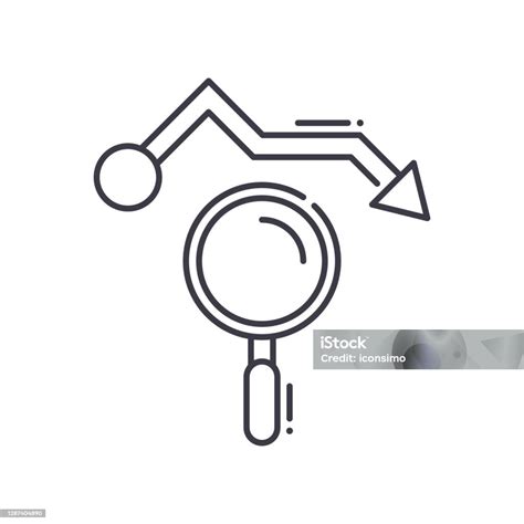 실패 분석 아이콘 선형 격리 된 그림 얇은 줄 벡터 웹 디자인 기호 흰색 배경에 편집 가능한 스트로크와 개요 개념 기호 감소에 대한 스톡 벡터 아트 및 기타 이미지 Istock