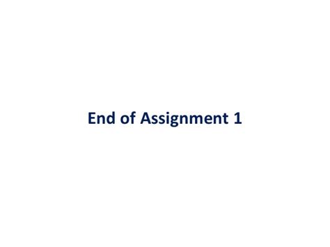 Solution To Assignment 1