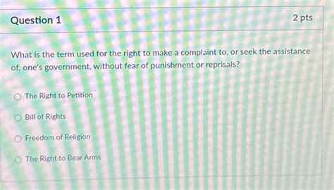 Solved Question 12 ﻿ptswhat Is The Term Used For The Right