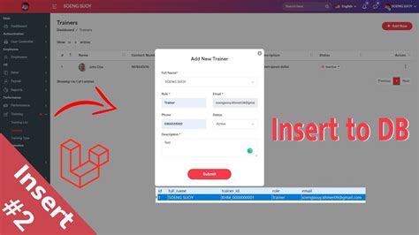 Insert Data Trainers To Databases In Hr Laravel 8 System Management Youtube