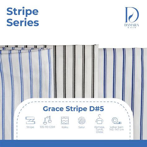 Jual Bahan Kain Poly Grace Stripe D5 Shopee Indonesia