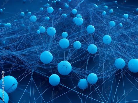 Network Connection Internet Connection Abstract Blue Background With Moving Lines And Dots