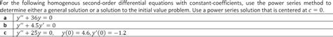 Solved For The Following Homogenous Second Order